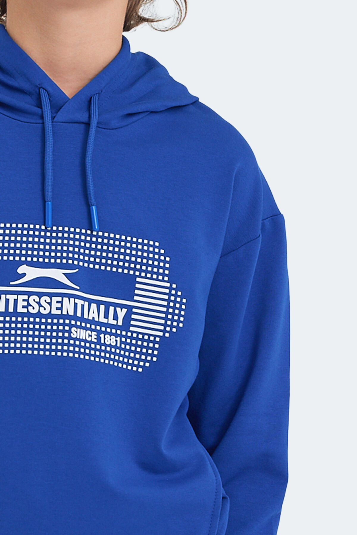 Slazenger LAYO Unisex Çocuk Kapüşonlu Saks Mavi Sweatshırt | Slazenger