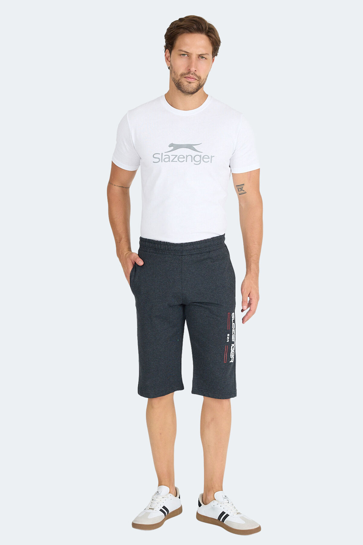 Slazenger NEBO I Erkek Cepli Kapri Koyu Gri Şort | Slazenger