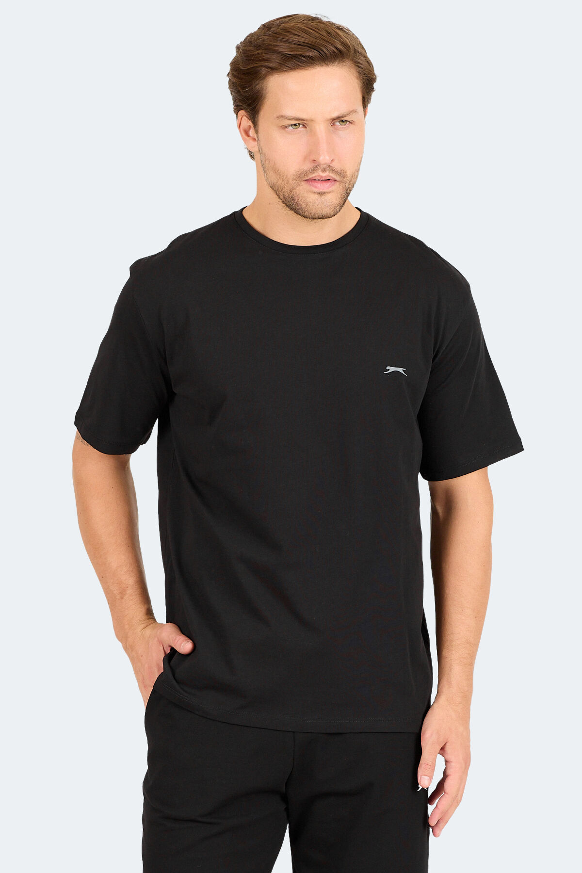 Slazenger KARNEN IN Oversize Erkek Baskılı Siyah Tişört | Slazenger