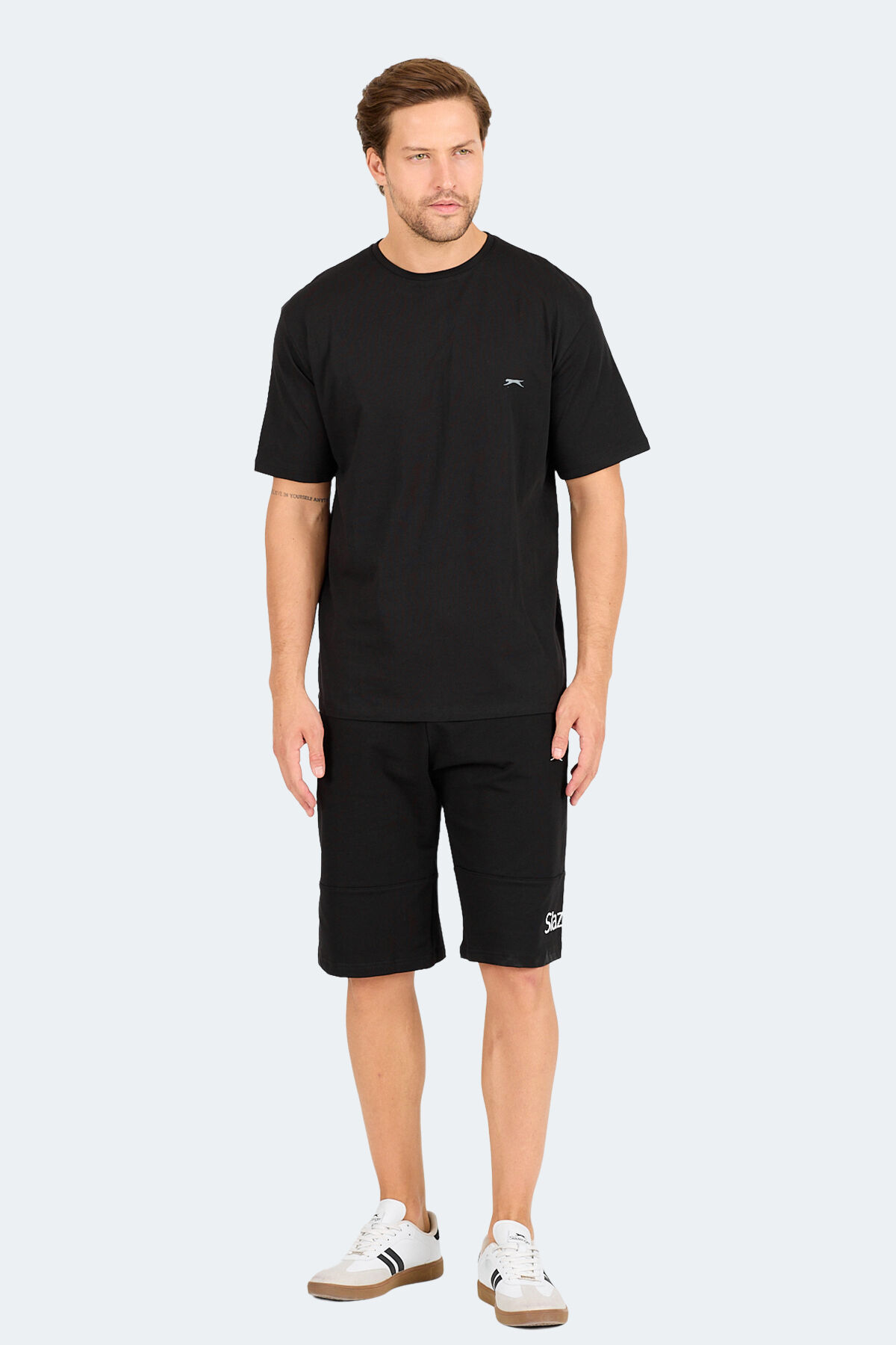 Slazenger KARNEN IN Oversize Erkek Baskılı Siyah Tişört | Slazenger