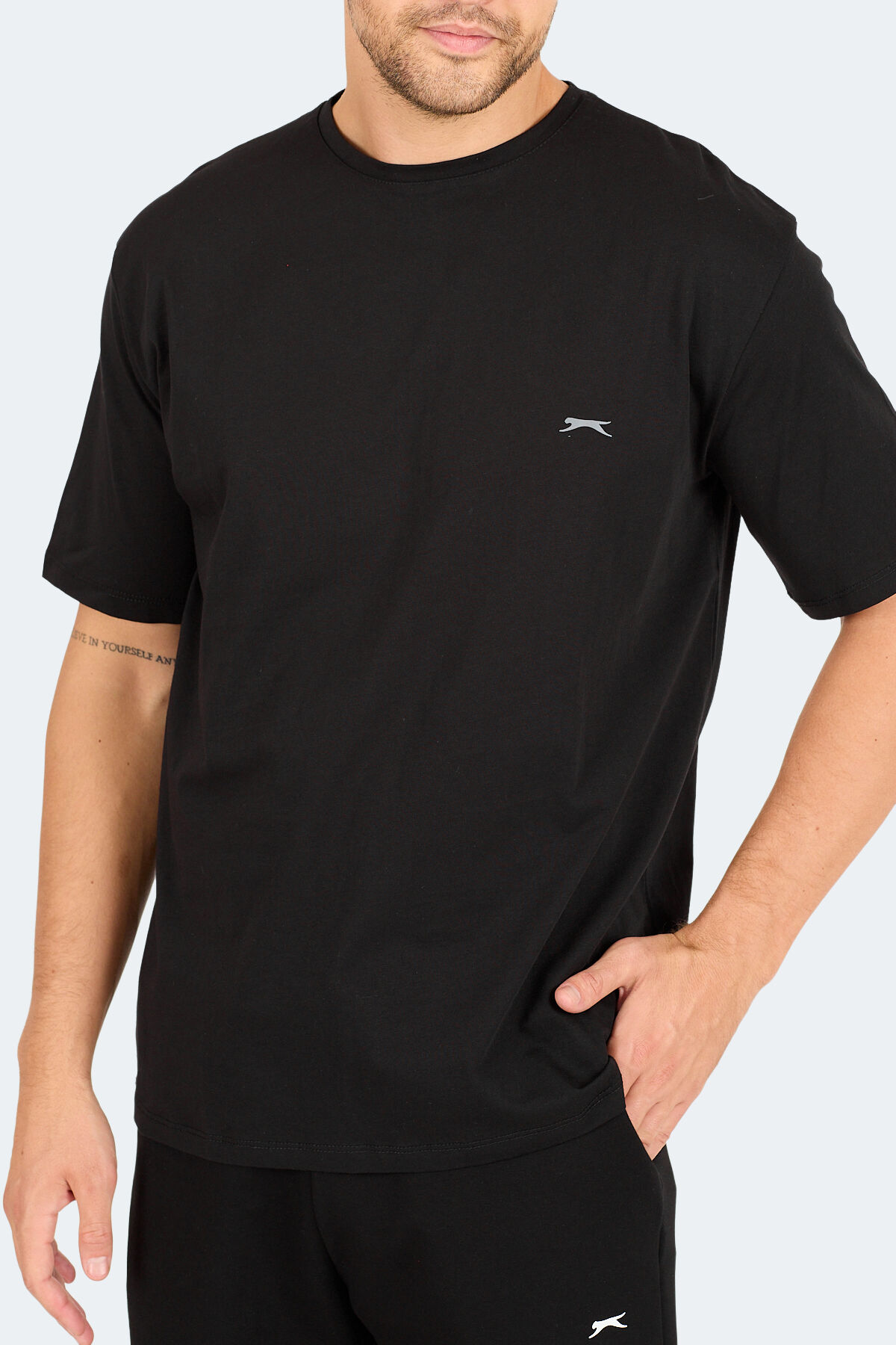 Slazenger KARNEN IN Oversize Erkek Baskılı Siyah Tişört | Slazenger