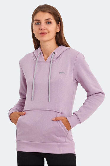 Slazenger KESHIAN IN Kadın Kapüşonlu Cepli Lila Sweatshırt | Slazenger